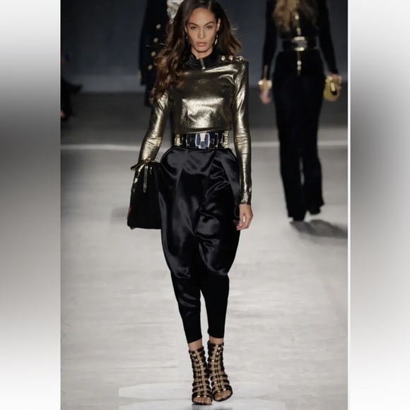 Balmain | Shoes | Balmain Hm Black And Gold Strappy Stiletto Heels Eur ...